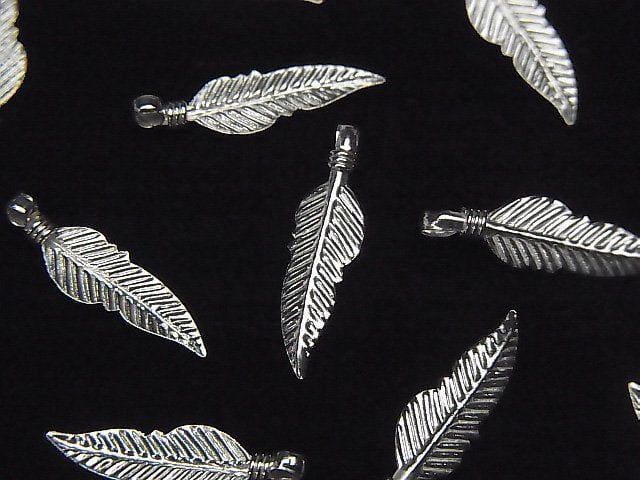 [Video] Silver925 Feather Pendant 18x5mm 3pcs