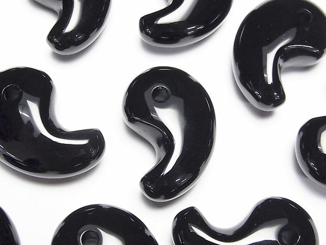 [Video] Onyx Comma Shaped Bead 30x20mm 1pc