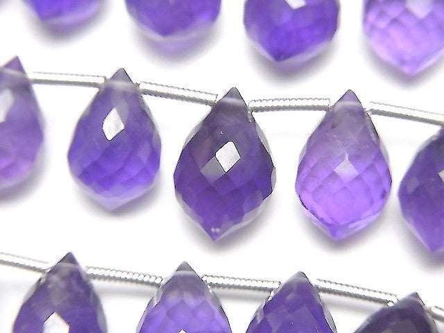 [Video]High Quality Amethyst AAA- Marquise Rice Faceted Briolette half
