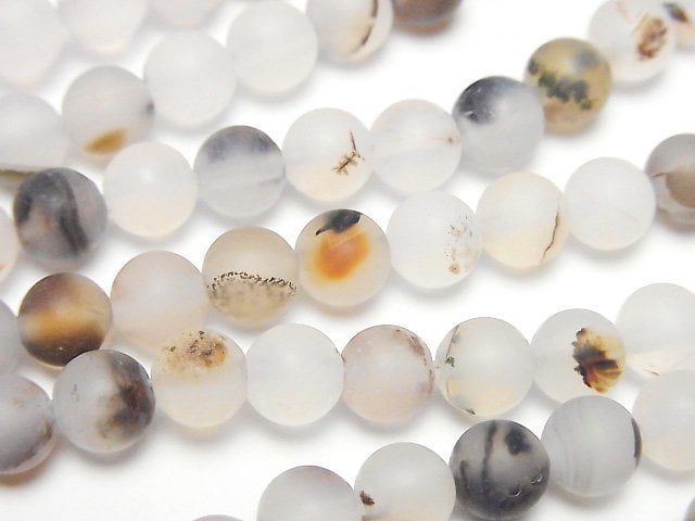 [Video] Frost Montana Moss Agate Round 6.5mm 1strand beads (aprx.15inc