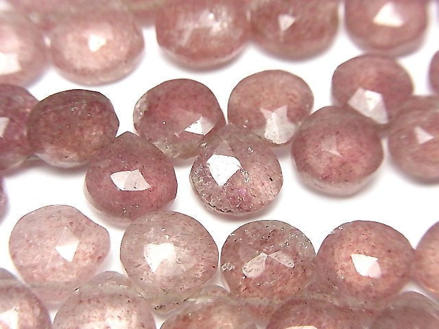 Pink Epidote Chestnut Faceted Briolette (aprx.7inch / 18cm)